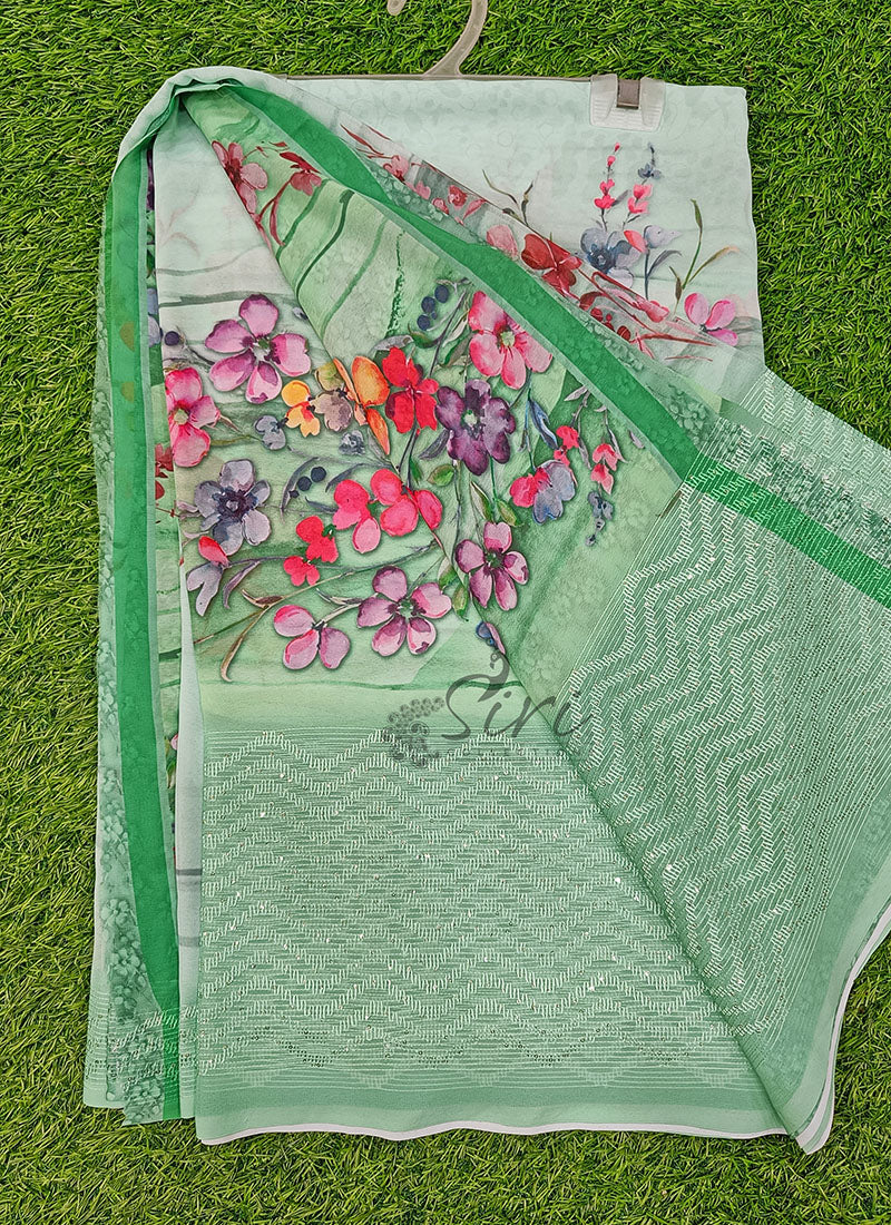 Beautiful Designer Georgette Saree In Digital Print Siri Collections