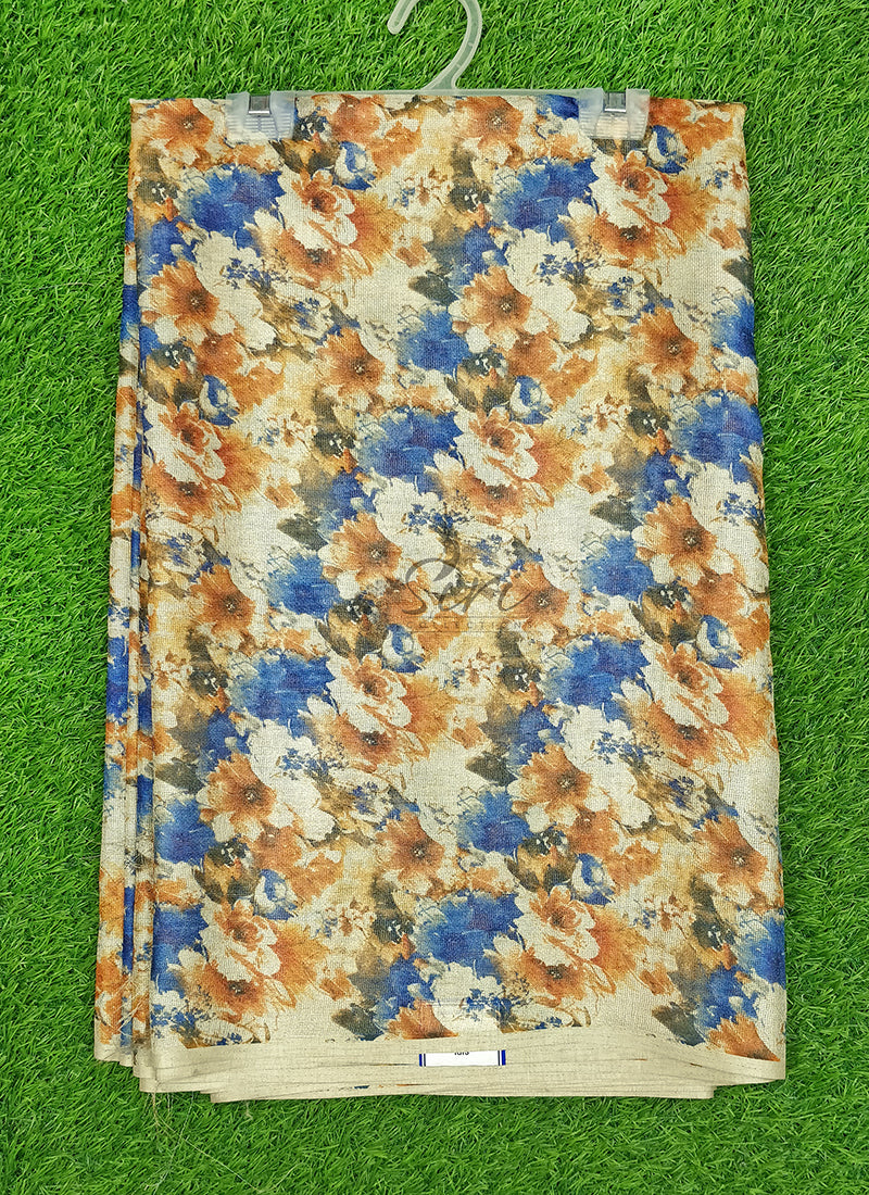 Beautiful Digital Print Jute Saree Siri Collections
