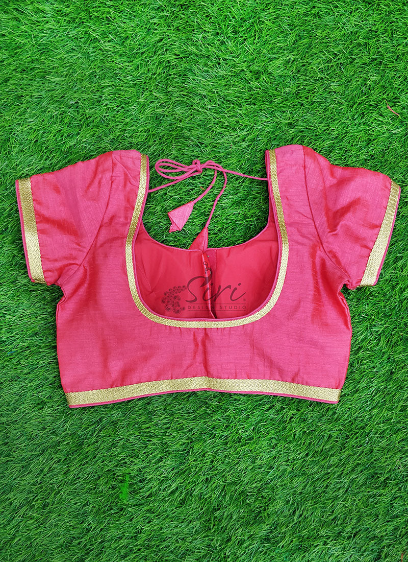 Lovely Double Shade Pink Red Stitched Blouse – Siri Collections